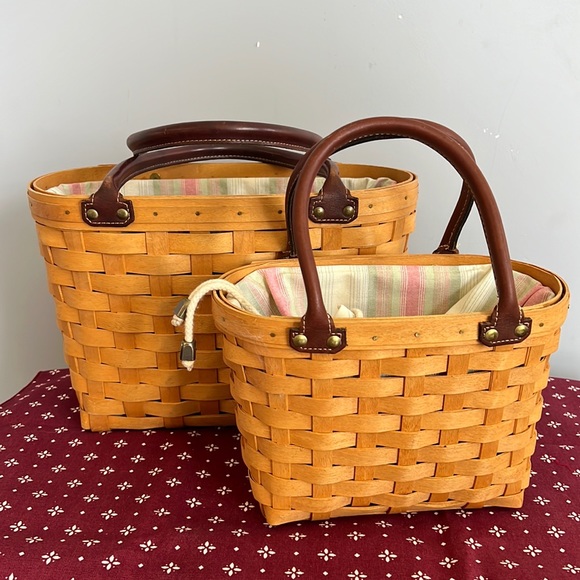 Longaberger | Bags | Longaberger Set Of Medium Small Boardwalk Totes ...